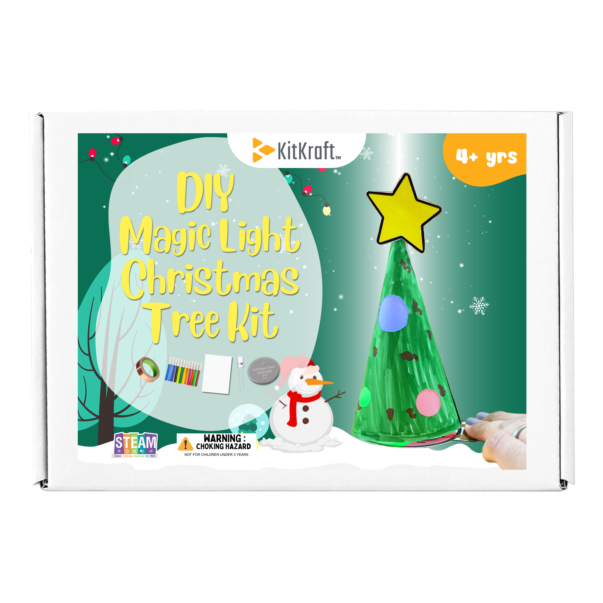 Glowing Christmas Tree DIY Kit – Paper Circuit Project | Kitkraft