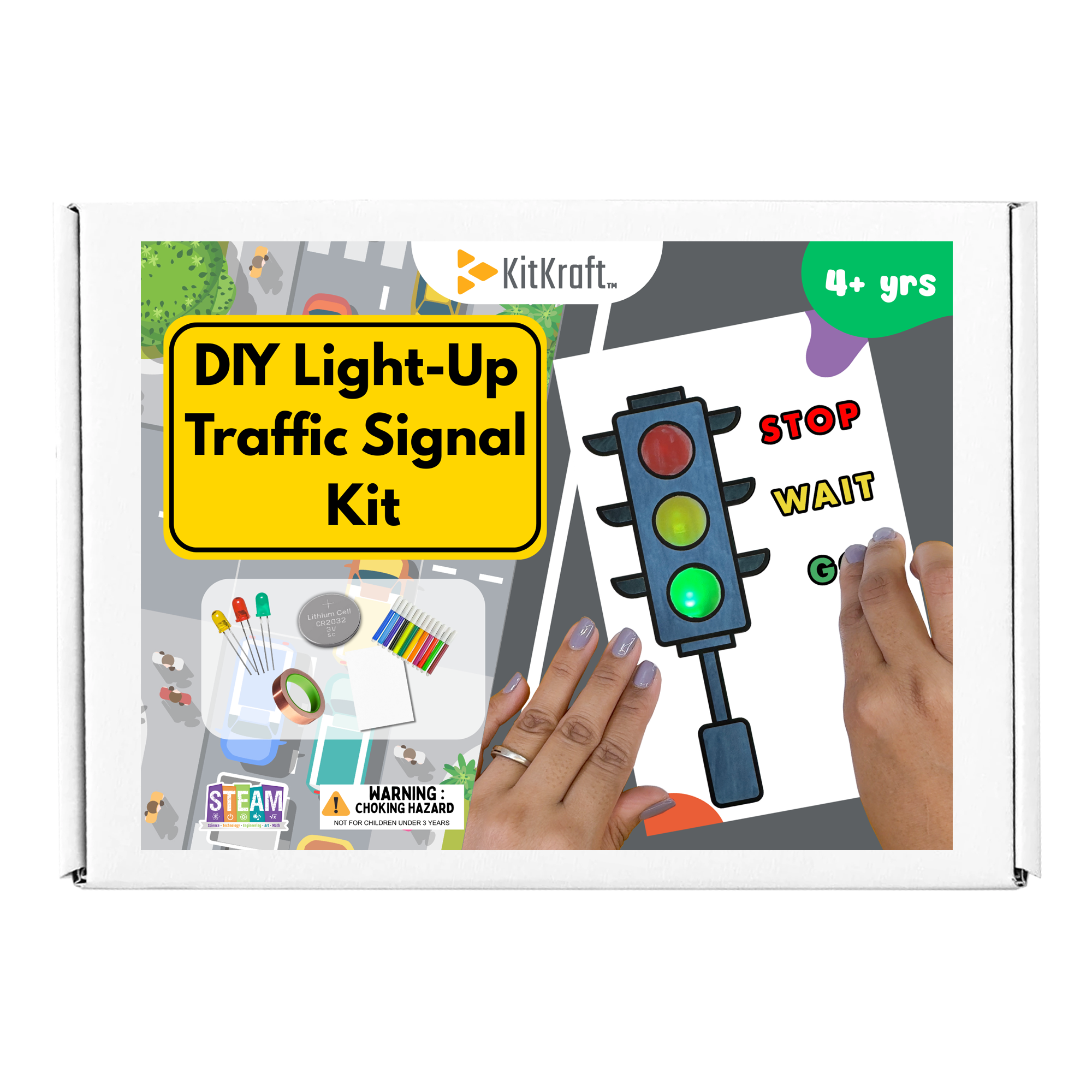 DIY Traffic Signal Kit for Kids | Paper Circuit Project | Kitkraft